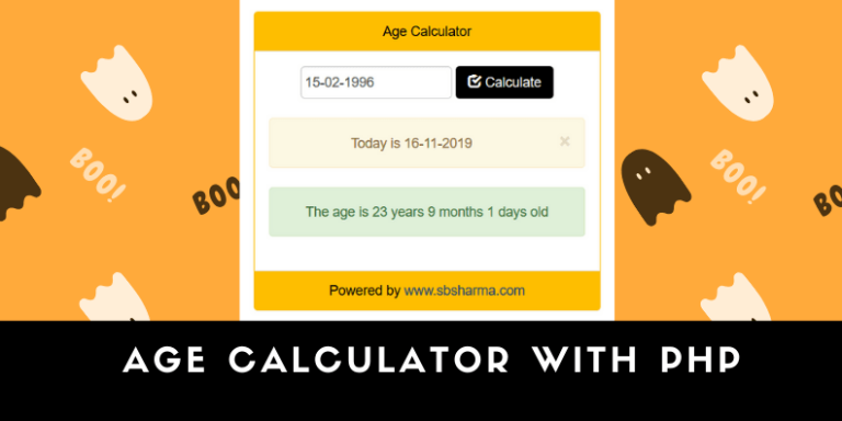 Mini Age Calculator With PHP OOPs [+Source Code] - sbsharma