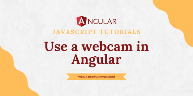 How to use a webcam in angular 13 - sbsharma